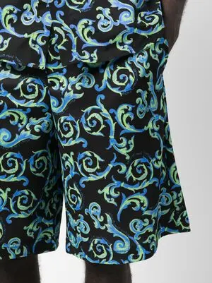 Versace Baroque-print Knee-length Shorts