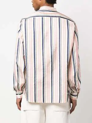 Bally Long-sleeve Striped Silk Shirt - Neutrals