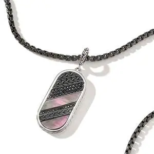 John Hardy Carved Tag Pendant Necklace