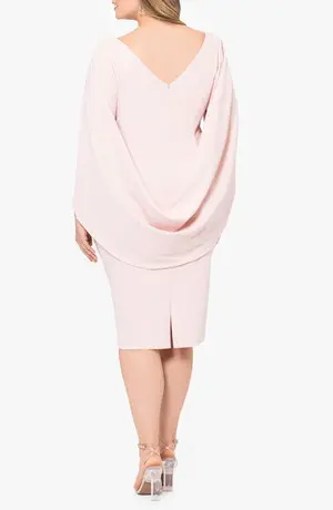 Betsy & Adam Drape Back Cocktail Dress - Blush