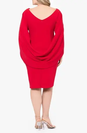 Betsy & Adam Drape Back Cocktail Dress