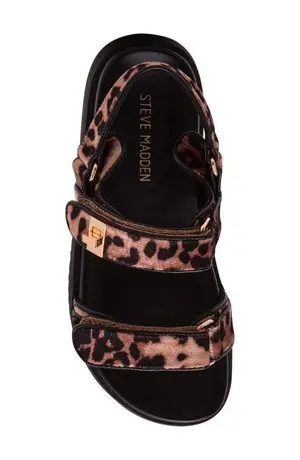 Steve Madden Mona Platform Sandals - Leopard Velvet