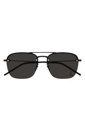 Saint Laurent Saint Laurent 59mm Tinted Aviator Sunglasses Black