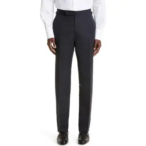TOM FORD Shelton Cotton & Silk Poplin Tuxedo Pants - Black