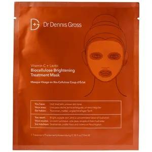 DR. DENNIS GROSS SKINCARE Skincare Vitamin C Lactic Biocellulose Brightening Treatment Mask4 Applications 0.35 Oz - One-color
