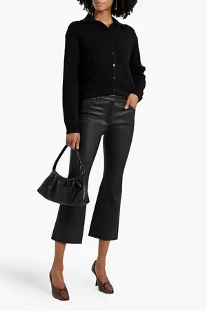 Theory Leather Kick-flare Trousers