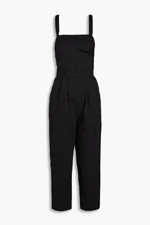 Ba&sh Chad Cropped Cotton-poplin Jumpsuit - Black