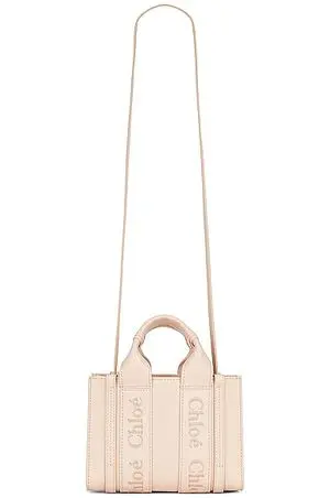 Chloé Mini Woody Tote Bag In Blush