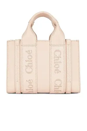 Chloé Mini Woody Tote Bag In Blush