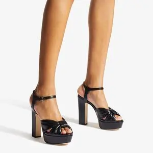 JIMMY CHOO Heloise 120 Nappa Leather Platform Sandals