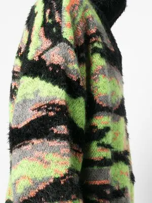 ERL Tiger-print Knit Jumper - Green