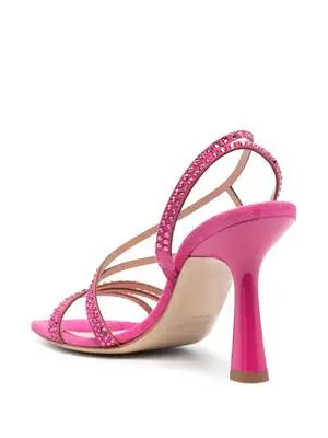 Alberta Ferretti Calf-leather Sandals With Rhinestone Embellishment