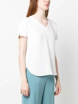 Kiton Short-sleeve Silk Blouse