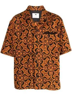 MARINE SERRE Oriental Towel-print.short-sleeve Shirt