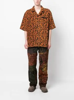 MARINE SERRE Oriental Towel-print.short-sleeve Shirt