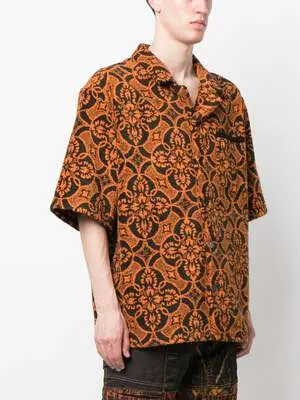MARINE SERRE Oriental Towel-print.short-sleeve Shirt