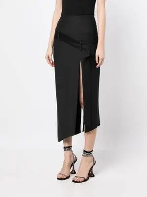 Matériel Asymmetric Belted Midi Skirt