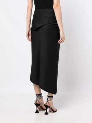 Matériel Asymmetric Belted Midi Skirt