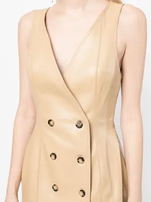 Matériel Backless Faux-leather Mini Dress