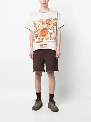 ROBYN LYNCH Smiley-print Cotton T-shirt