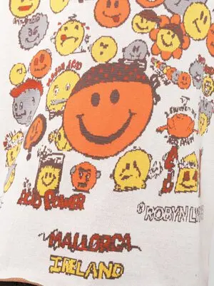 ROBYN LYNCH Smiley-print Cotton T-shirt