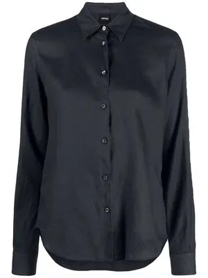 Aspesi Button-up Linen Shirt - Blue