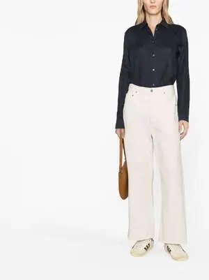 Aspesi Button-up Linen Shirt - Blue