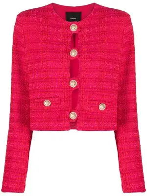 Pinko O Button-up Tweed Jacket