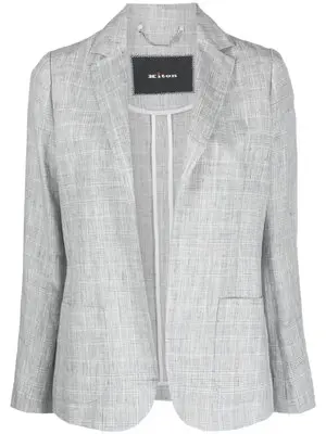 Kiton Plaid Linen Blazer