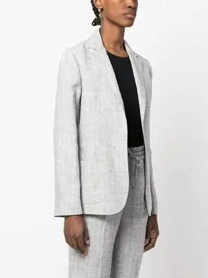 Kiton Plaid Linen Blazer