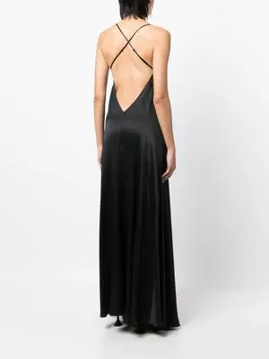 Michelle Mason Lace-inset Gown - Black