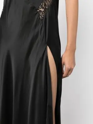 Michelle Mason Lace-inset Gown - Black