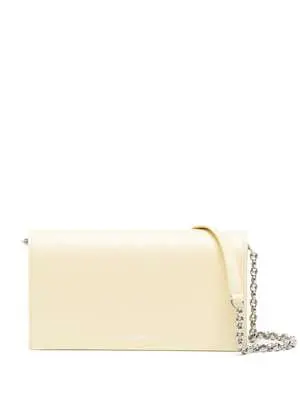 JIL SANDER Leather Crossbody Bag With Engraved Logo - Yellow