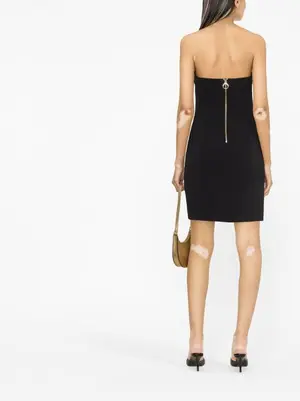 Pinko Lace-up Strapless Mini Dress