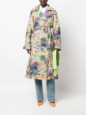 BENJAMIN BENMOYAL Floral-jacquard Midi Coat