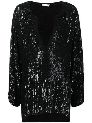 P.a.r.o.s.h Sequin Long-sleeve Blouse