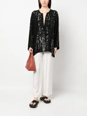 P.a.r.o.s.h Sequin Long-sleeve Blouse