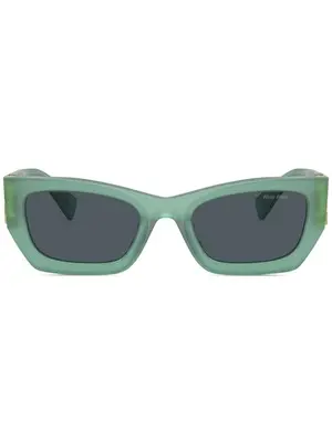 Miu Miu Rectangle-frame Sunglasses - Green