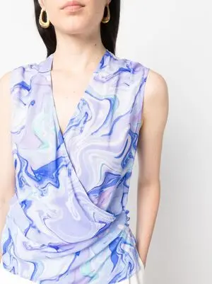 Bcbgmaxazria Marbled-pattern Blouse