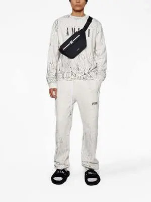 Amiri Cracked Logo Print Cotton Sweatshirt