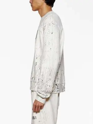 Amiri Cracked Logo Print Cotton Sweatshirt