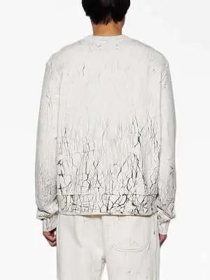 Amiri Cracked Logo Print Cotton Sweatshirt