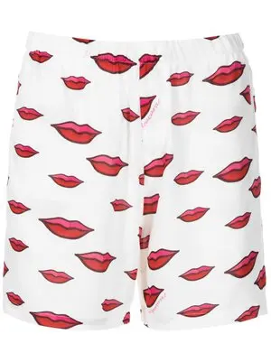 AMIR SLAMA Lips-print Cotton Shorts