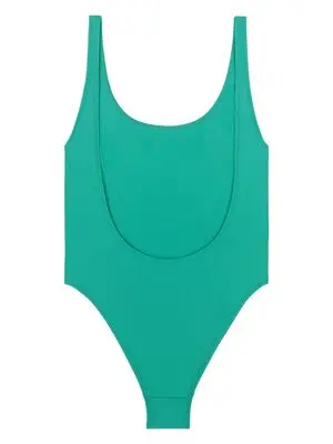 SPORTY & RICH Carla Logo-print Swimsuit - Green