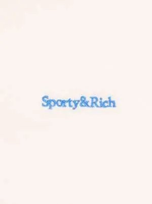 SPORTY & RICH Serif Logo-embroidered Polar Sweatshirt