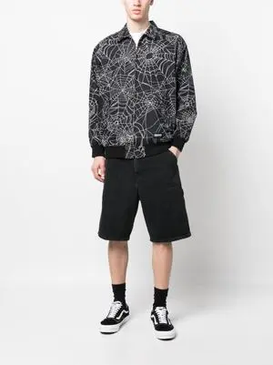 Carhartt Work In Progress Logo-patch Denim Cargo Shorts - Black