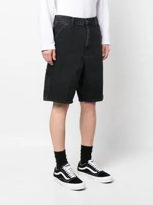 Carhartt Work In Progress Logo-patch Denim Cargo Shorts - Black