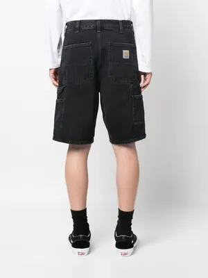 Carhartt Work In Progress Logo-patch Denim Cargo Shorts - Black