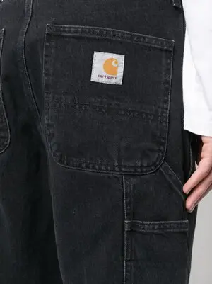 Carhartt Work In Progress Logo-patch Denim Cargo Shorts - Black