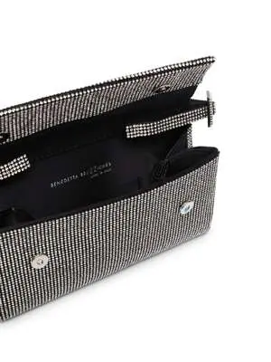 Benedetta Bruzziches Crystal-embellished Foldover Shoulder Bag - Black